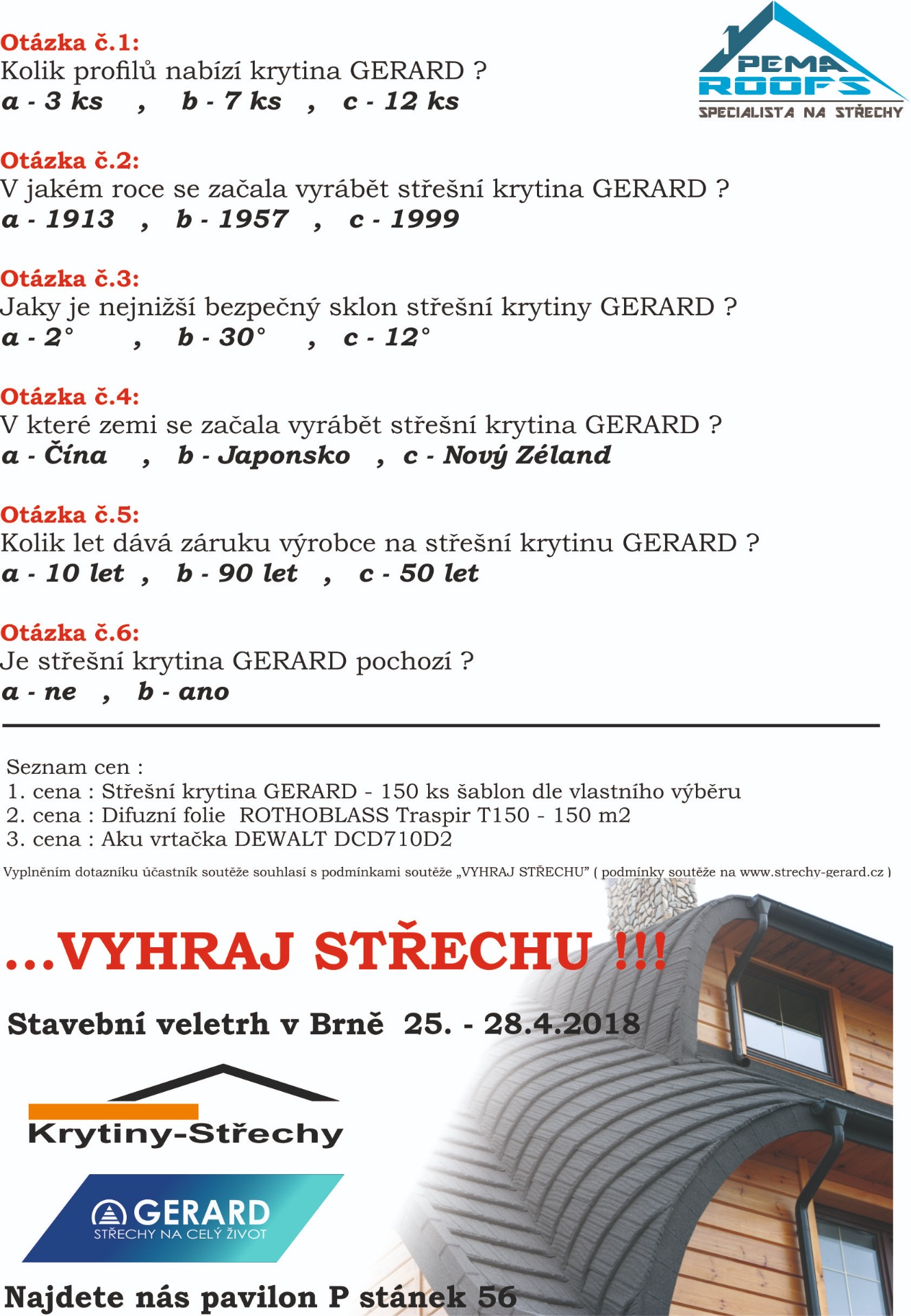 Soutěž na veletrhu IBF Brno 2018 :: Pemaroofs